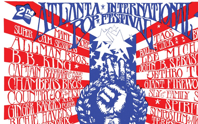 JIMI HENDRIX atlanta International Pop Festival 1970 Concert Poster ...