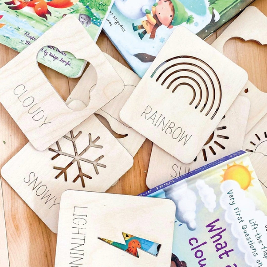 Montessori Weather Stencils Wooden Stencils - Etsy