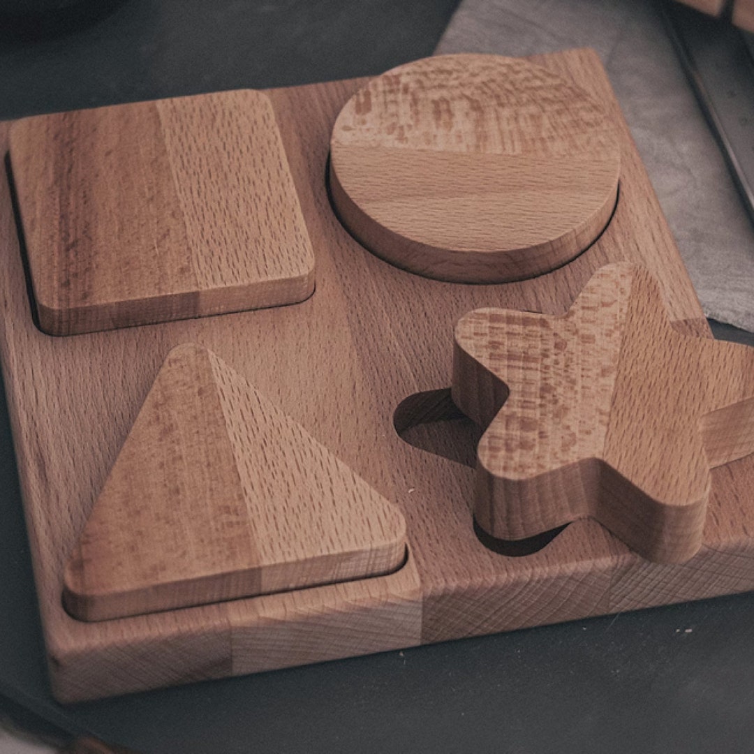 Montessori Wooden Puzzle Shape Puzzle - Etsy