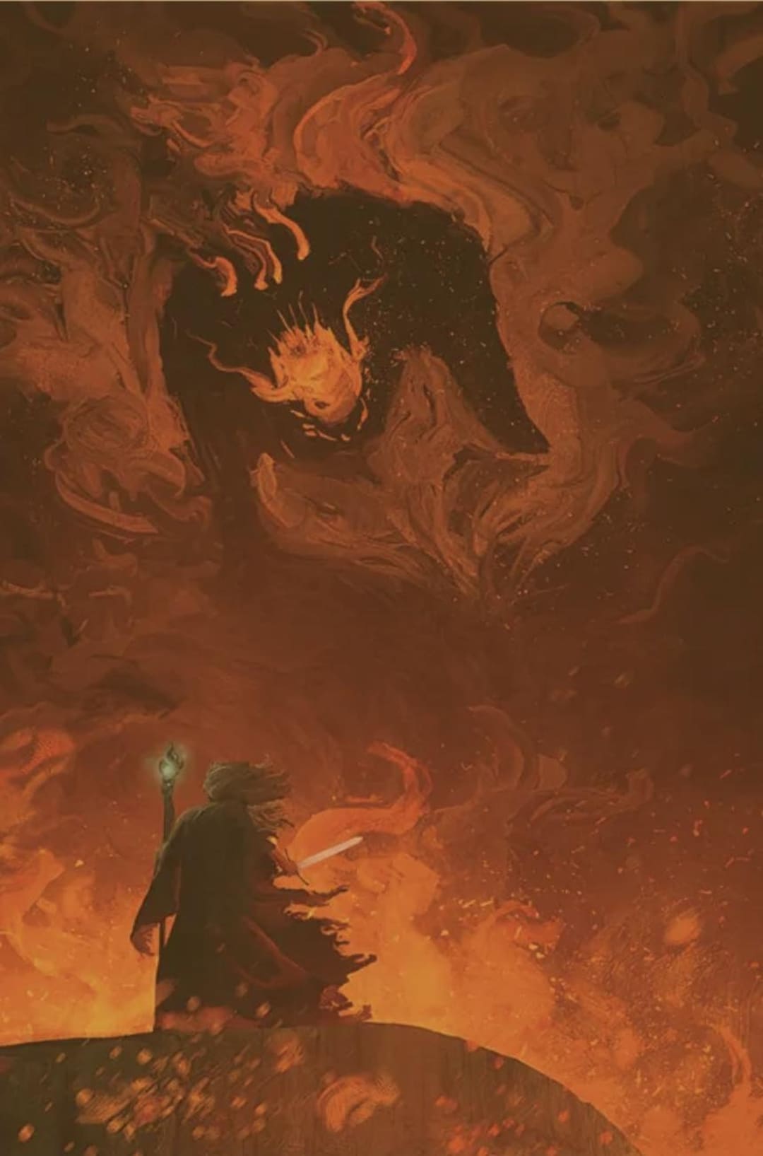 LOTR Poster Balrog Lord of the Rings the One Ring Frodo Baggins Rings ...