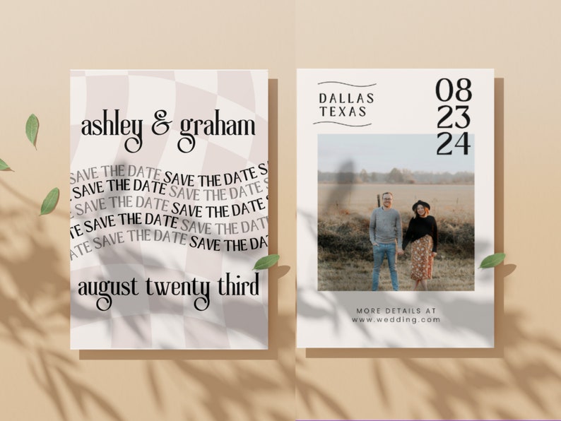 Retro Save the Date Save the Date Template With Photo Save - Etsy