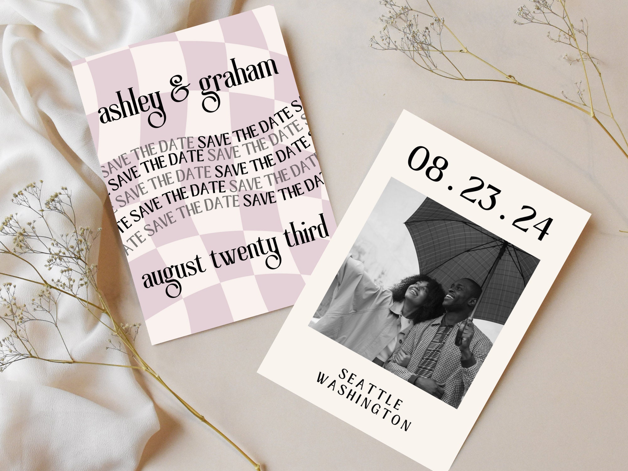Retro Save the Date Save the Date Template With Photo Save - Etsy