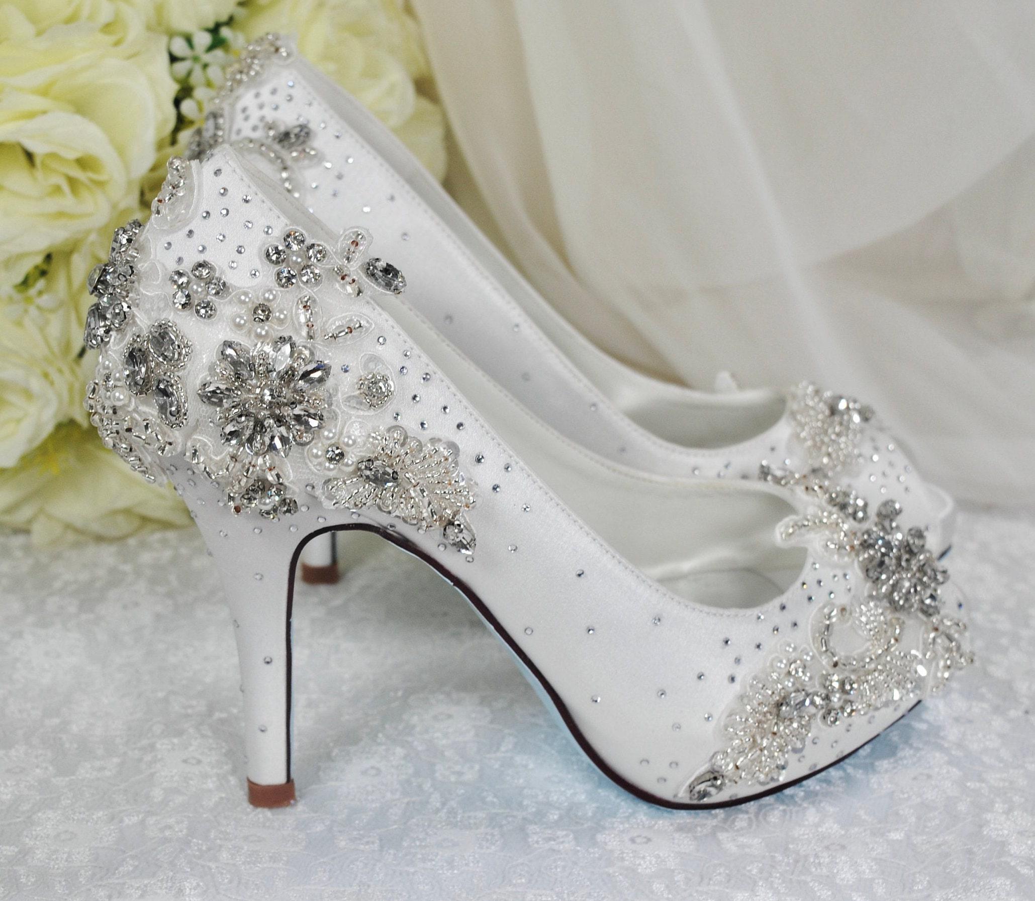 Crystal Bridal Shoes: Handmade 'cinderella' Wedding Heels With Blue ...