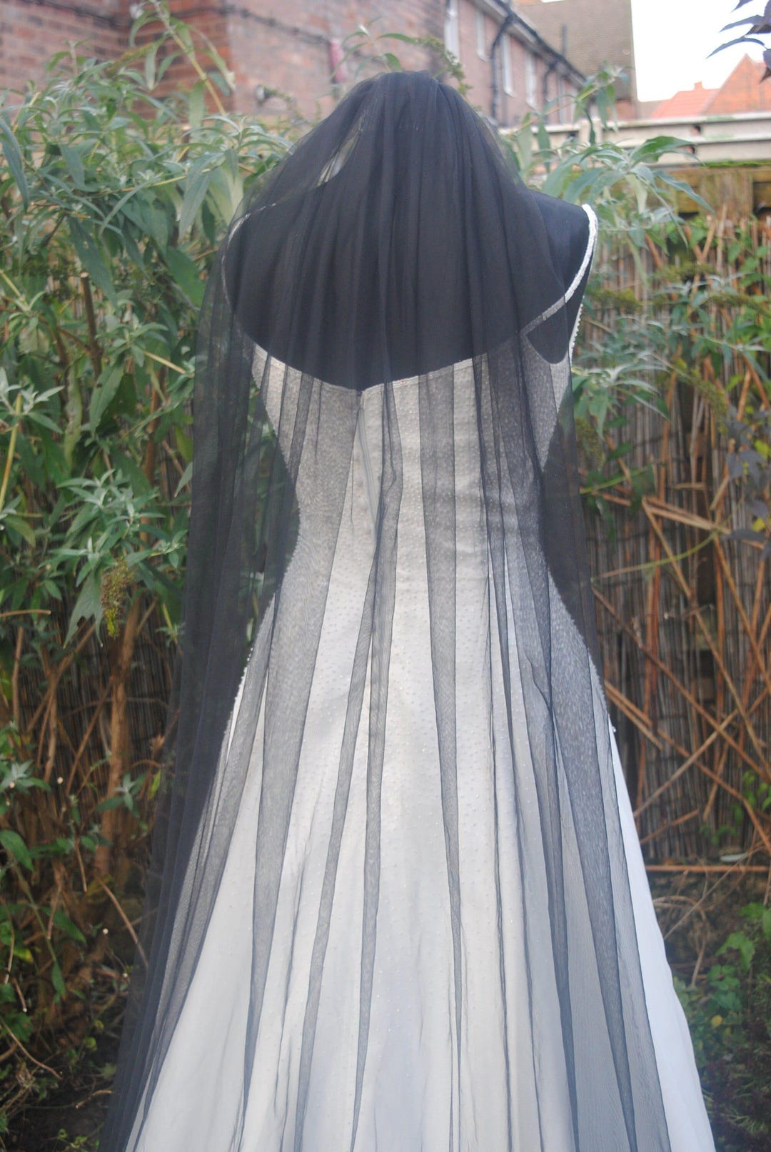 Black Simple Sheer Minimalist Veil, Barely-there Veil, 1 Tier Veil ...