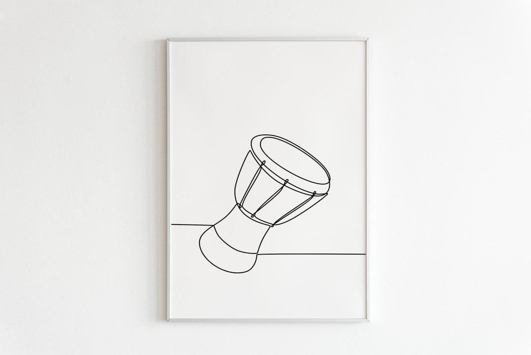 Minimalist African Drum Line Art, Digital Download, Djembe Music Print ...