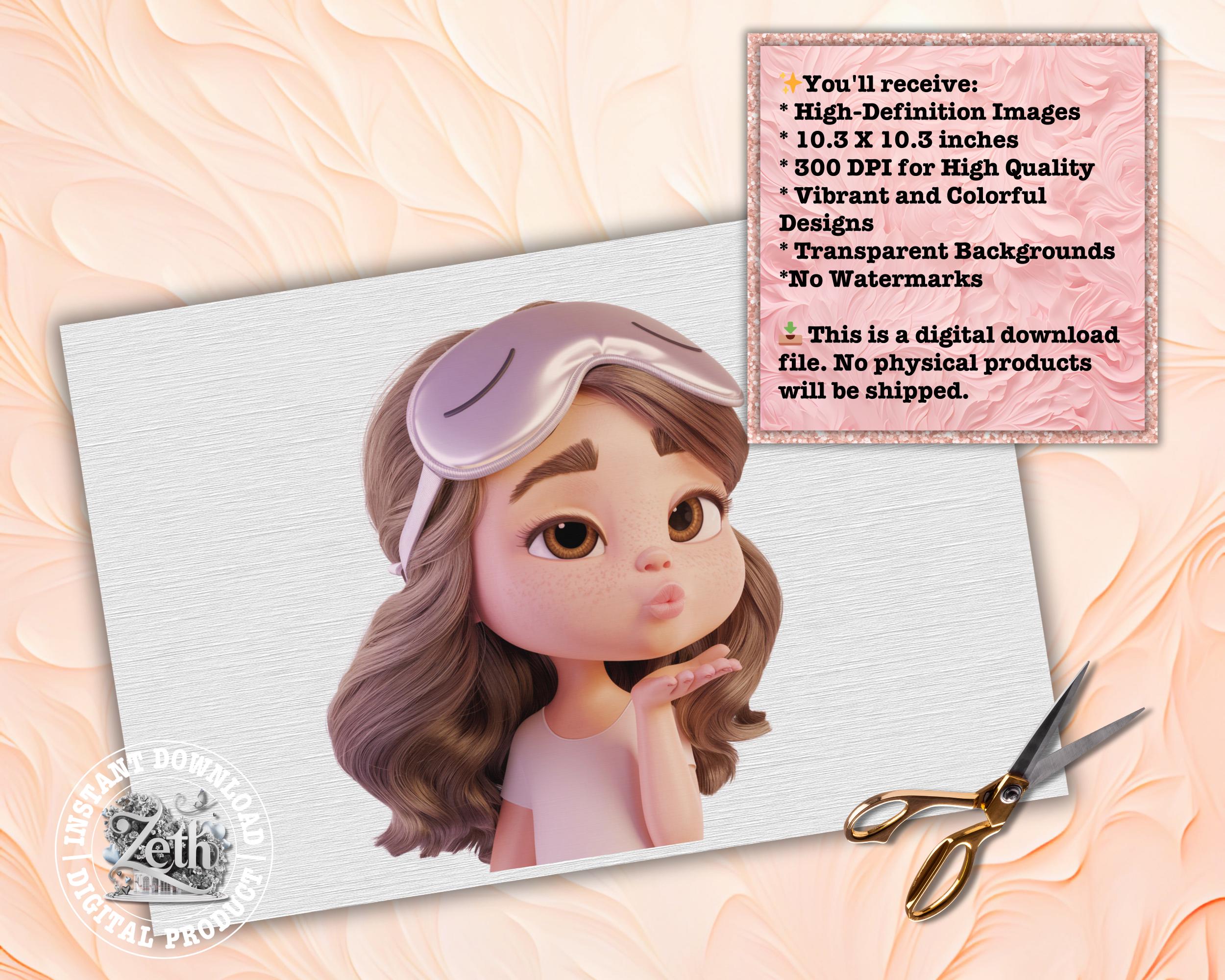 Pink Slumber Party Clipart, Pink Pajama Clipart, Children Party Clipart ...