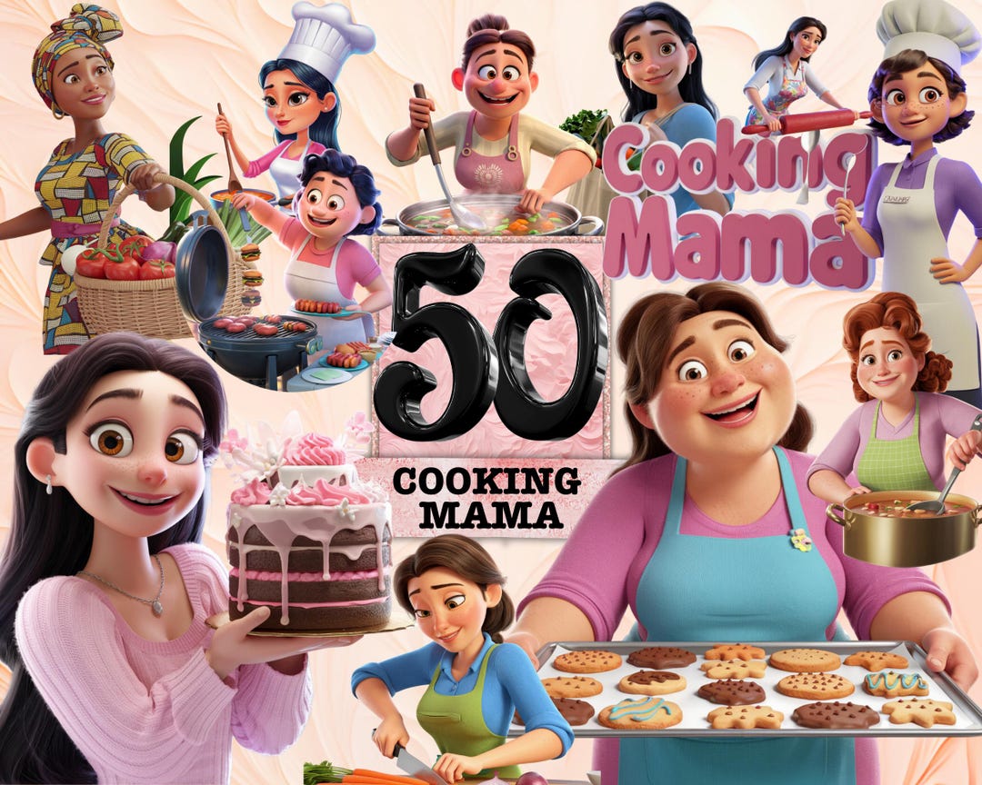 Cooking Mama Clipart, Mom's Cooking Clipart Feminine Mother's Food ...