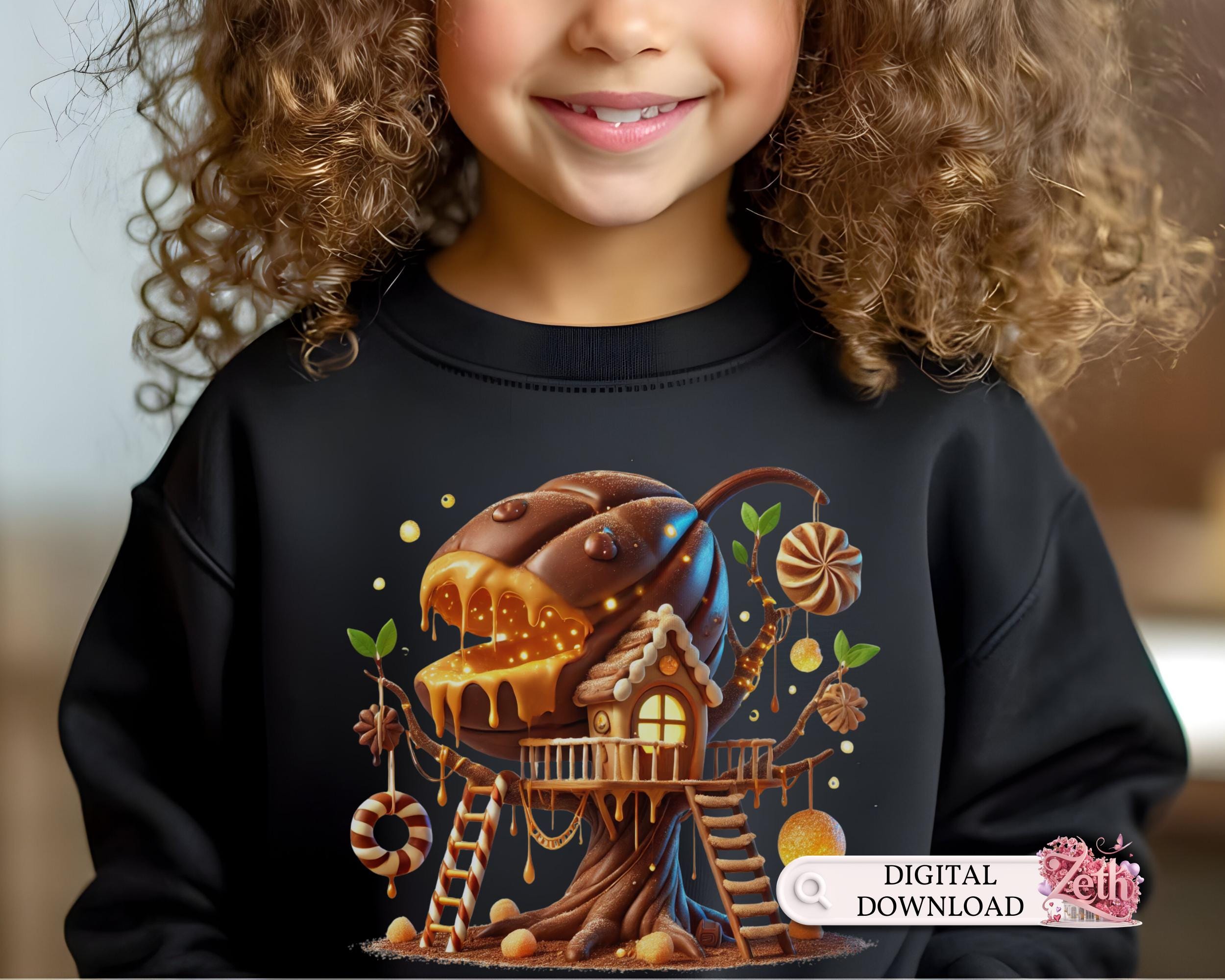 Whimsical Chocolate Clipart, Candy Factory PNG, Sweet Treat Sublimation ...