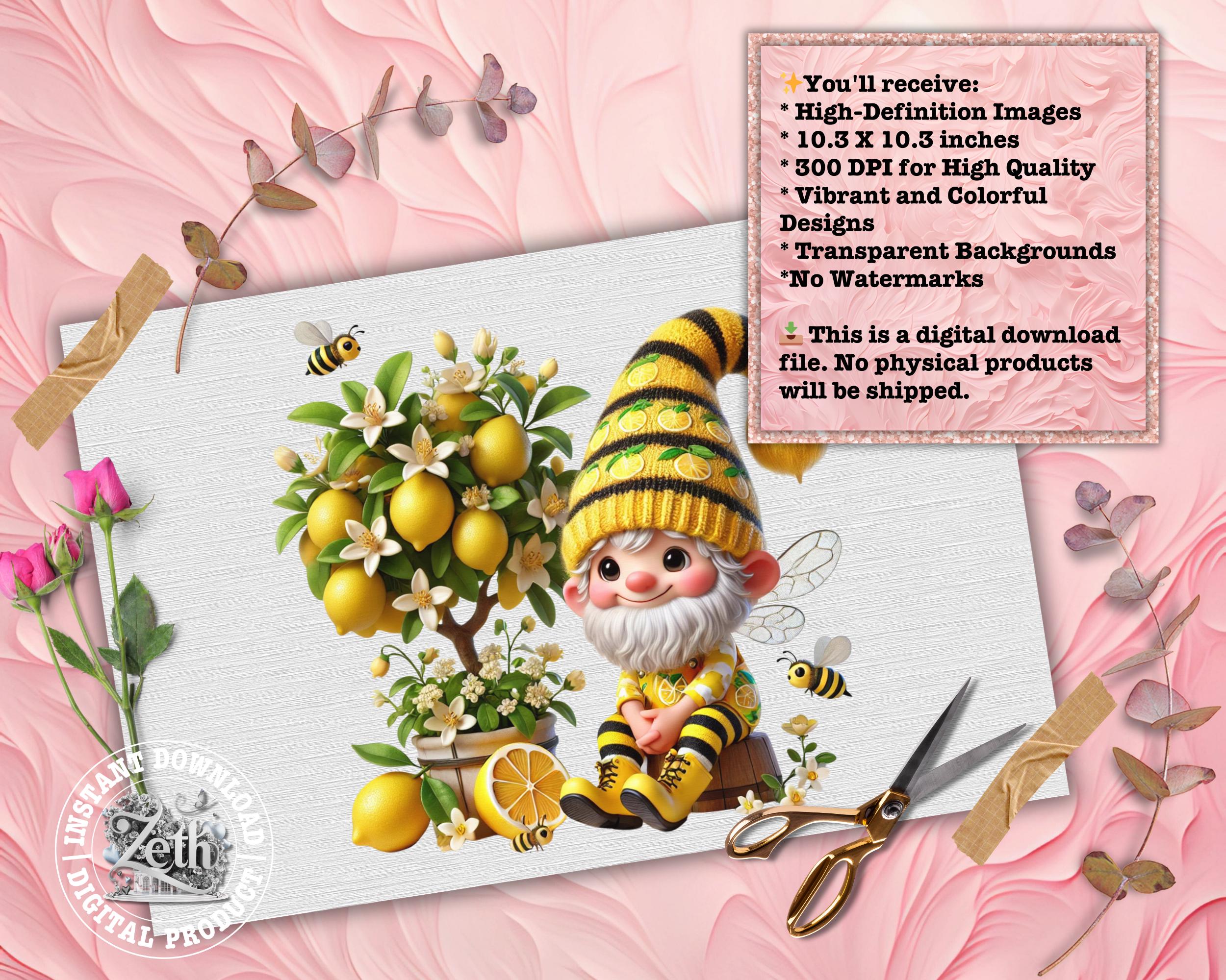 Whimsical Lemon Clipart, Cute Citrus PNG, Farmhouse Fruit Art, Rustic ...