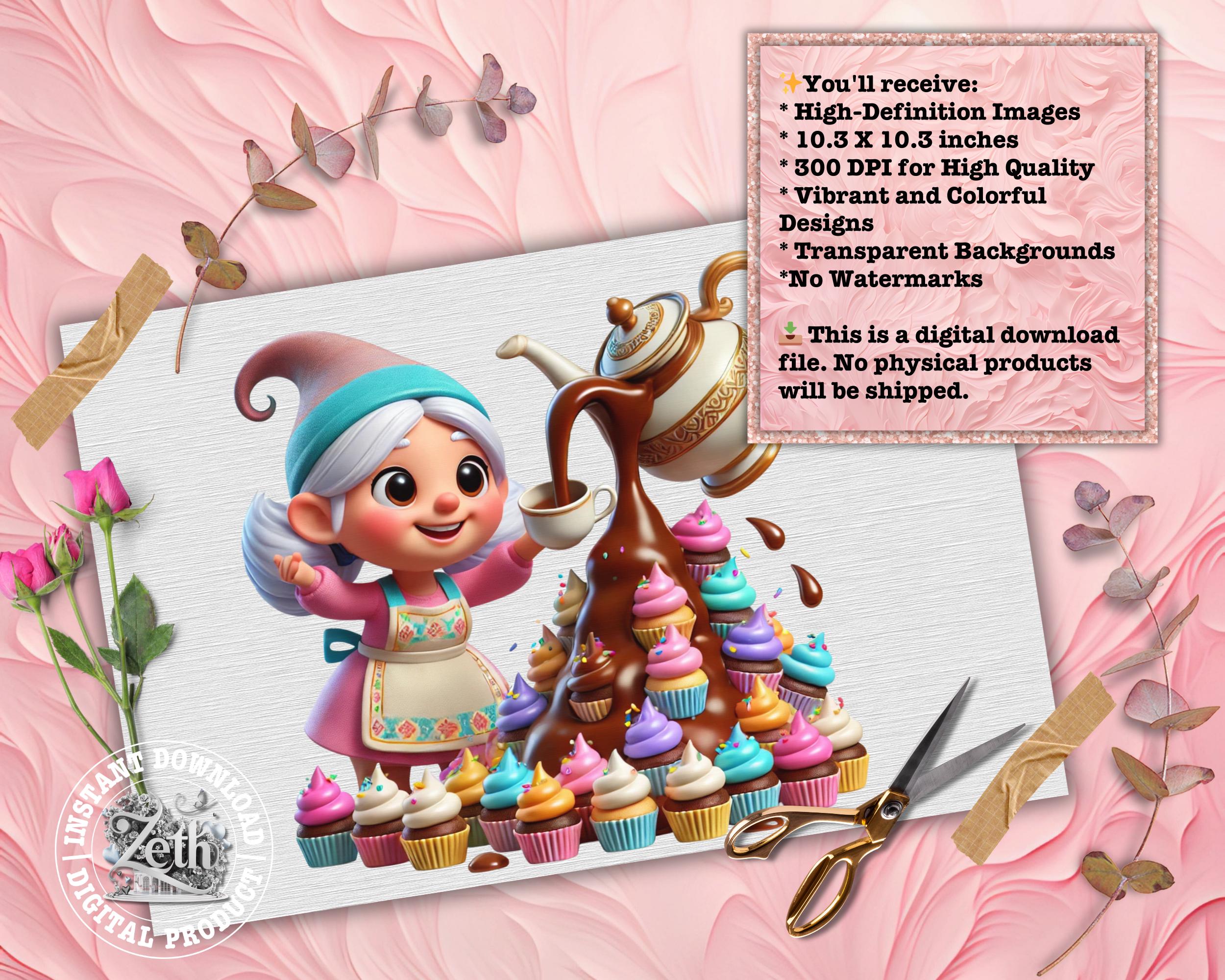 Whimsical Chocolate Clipart, Candy Factory PNG, Sweet Treat Sublimation ...