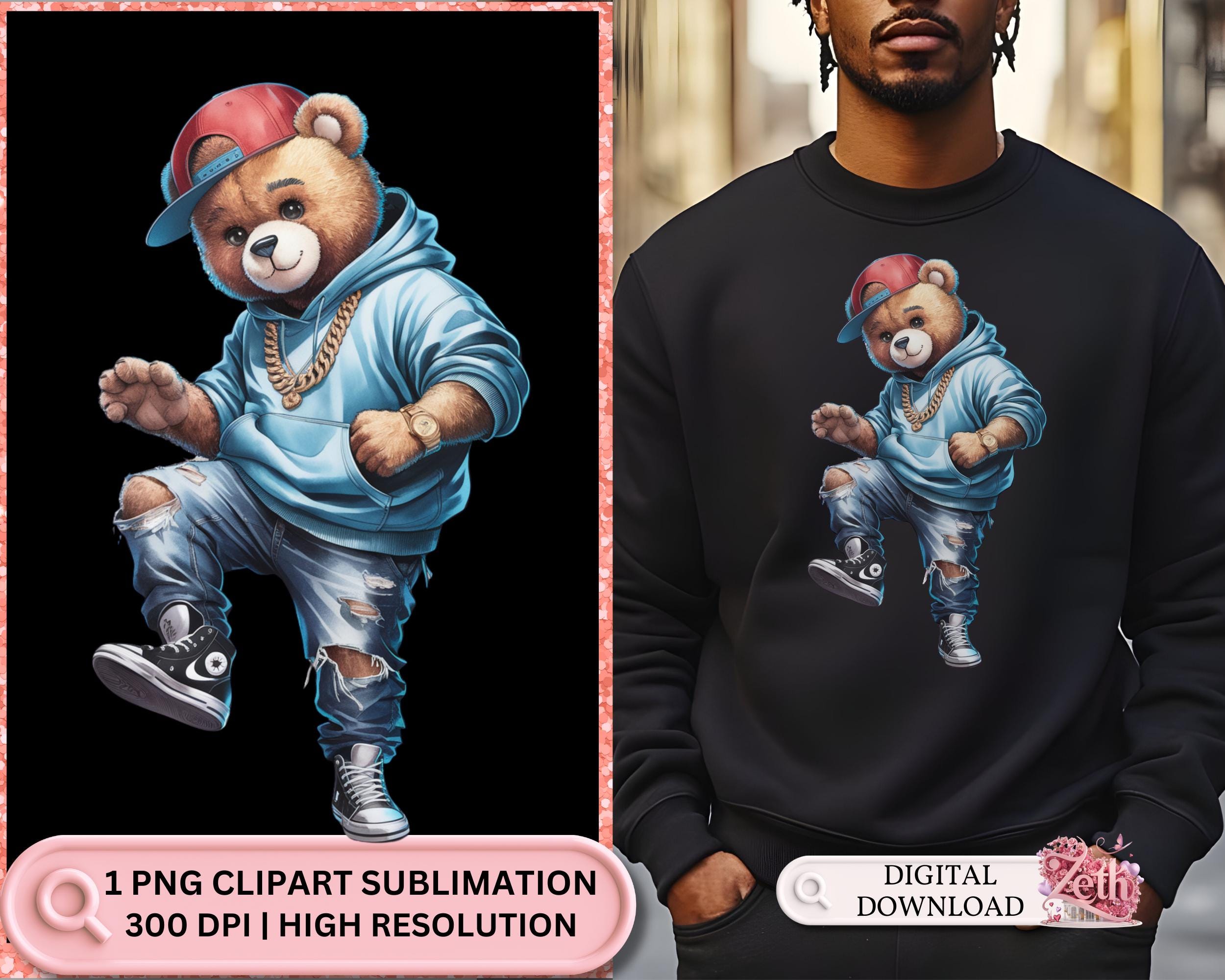 Cute Hiphop Teddy Bear Svg, PNG Clipart Design, Graffiti Hiphop Teddy ...
