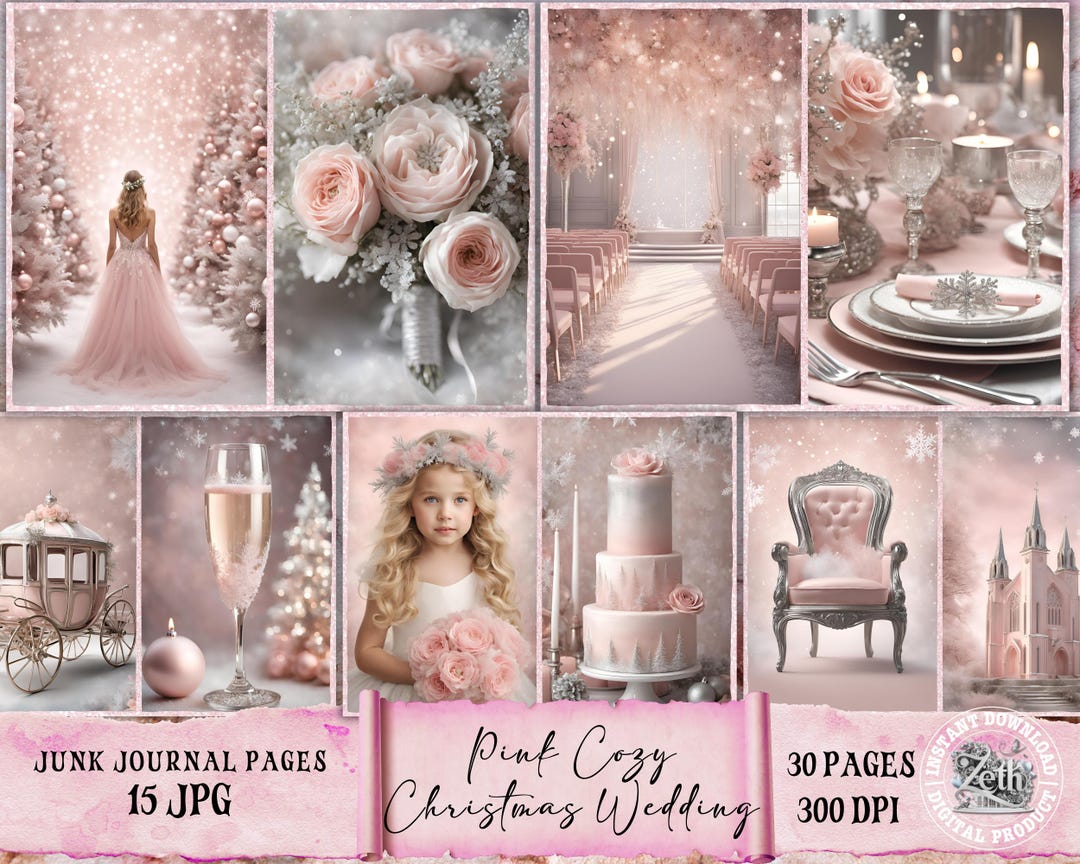 Pink Cozy Wedding Junk Journal Kit, Blush Pink Junk Journal Paper Cozy ...