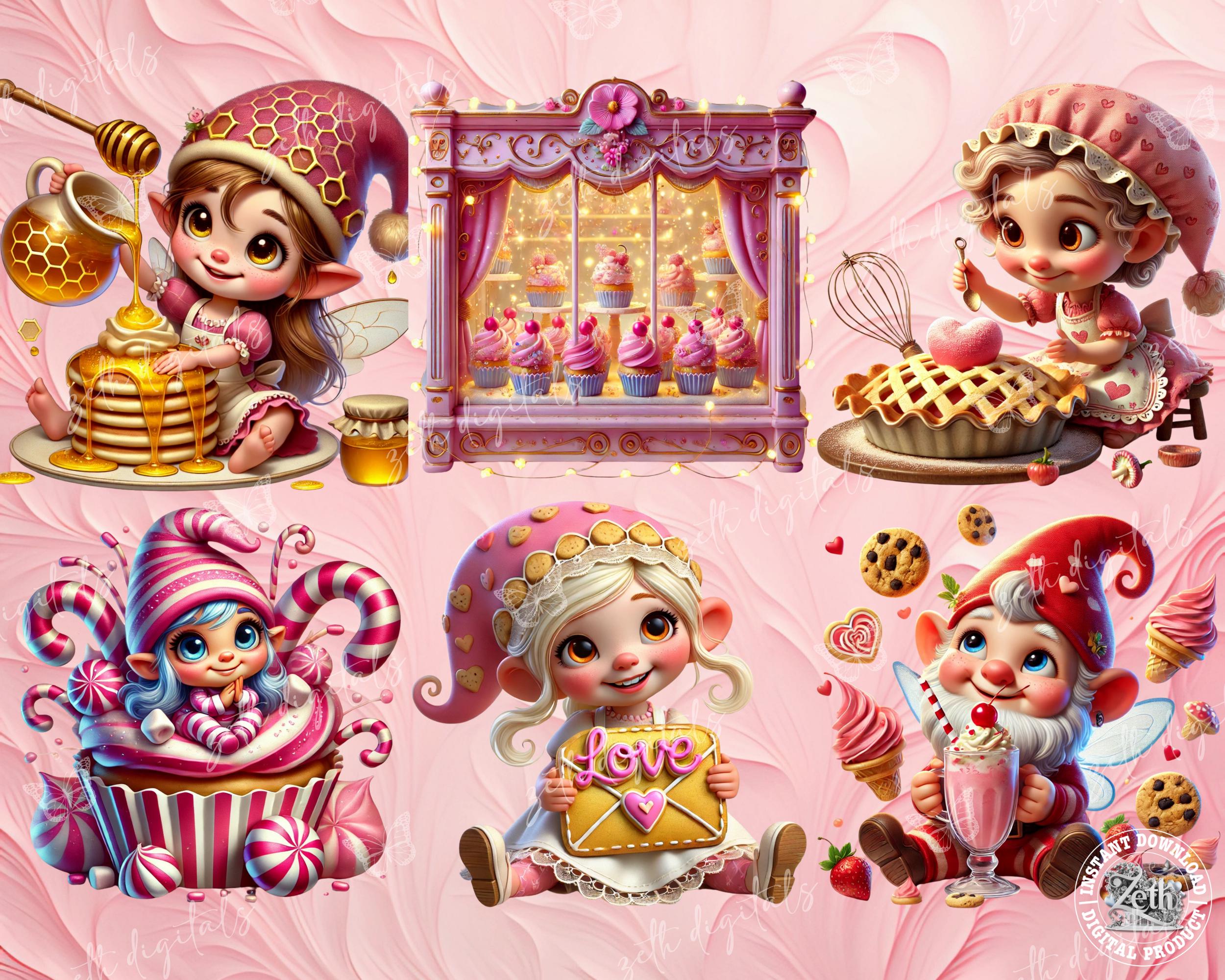 Whimsical Bakery Clipart, Cute Pink PNG, Cottagecore Sweet Shop, Rustic ...