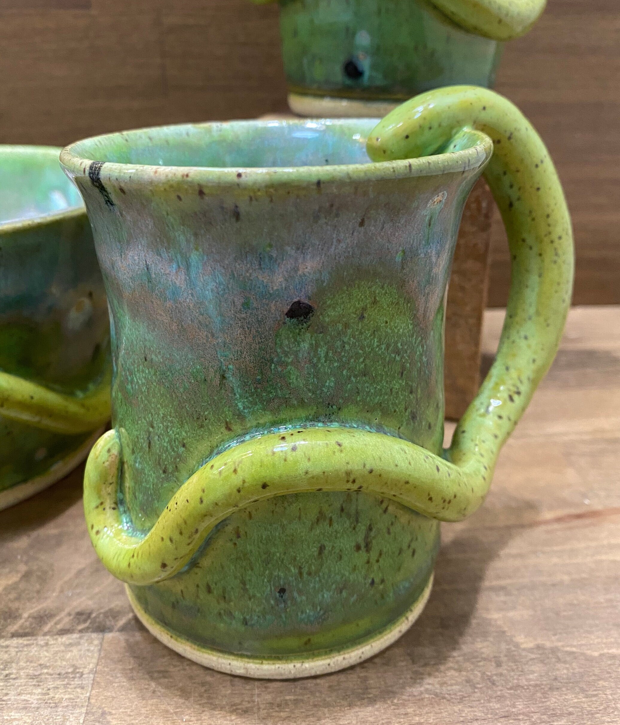Mug, Snake Handled Mug, Handmade Pottery - Etsy