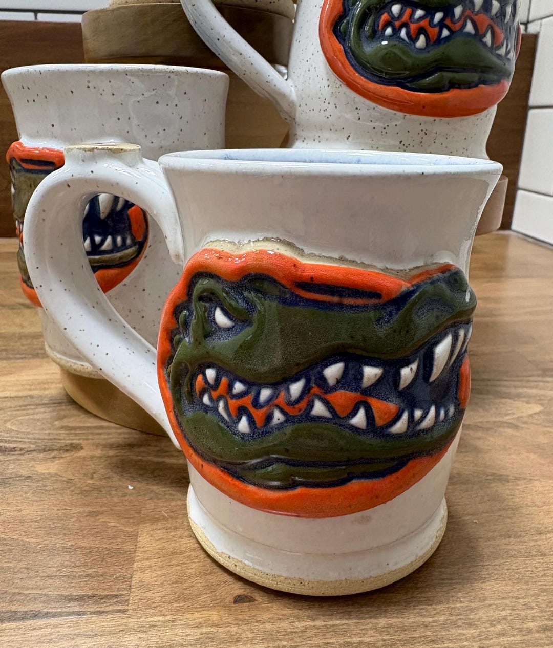 Mug, Blue and Orange, Florida, Gator, Handmade Pottery - Etsy