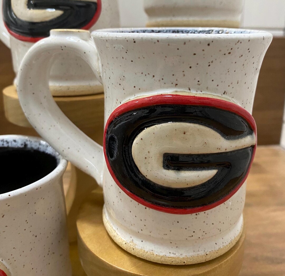 Mug, Red and Black Georgia, Handmade Pottery - Etsy