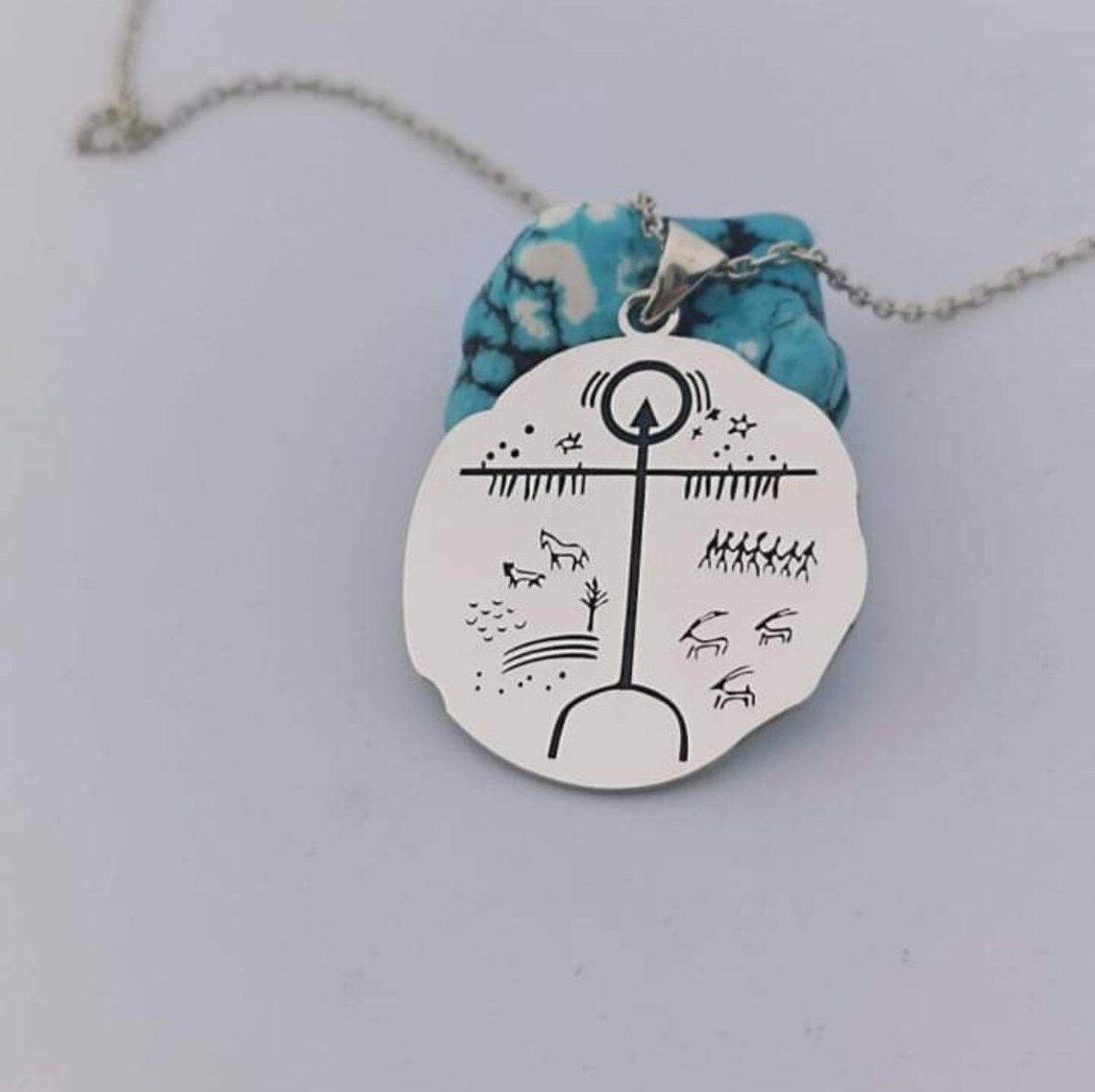 Ancient Tengrism Shamanistic Amulet Necklace Sorcery Symbol Pendant 925 ...