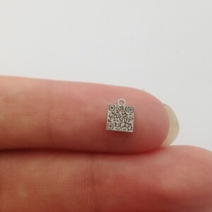 QR Code Logo Charm, Link Tag for Your Brand, Two Side Engraved Charm ...