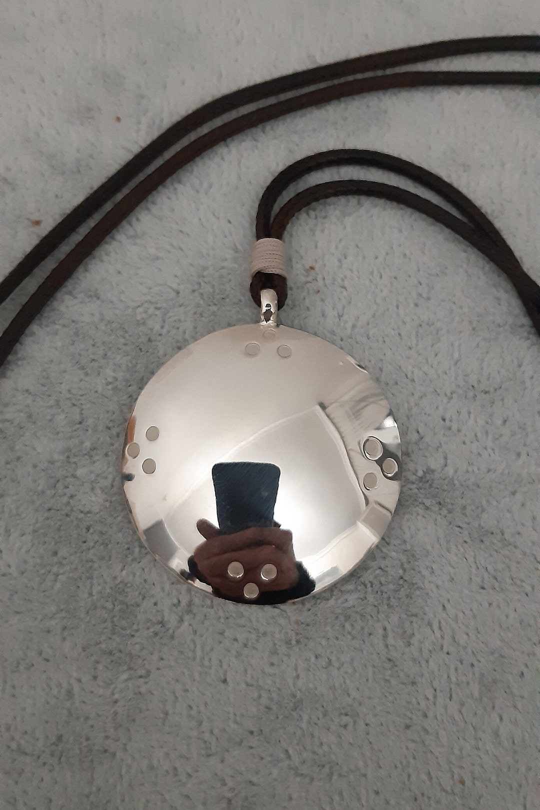 Sterling Silver Melong Mirror Amulet: Mongolian Shaman Protection - Etsy