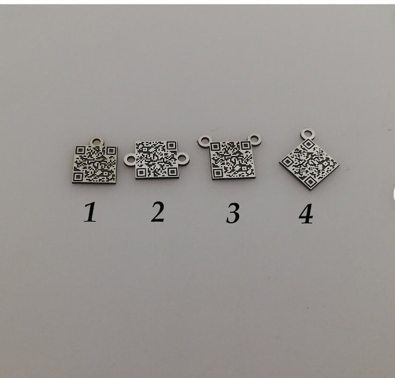 Engraved QR Code Logo Charm: Custom Brand Link Tag - Etsy UK