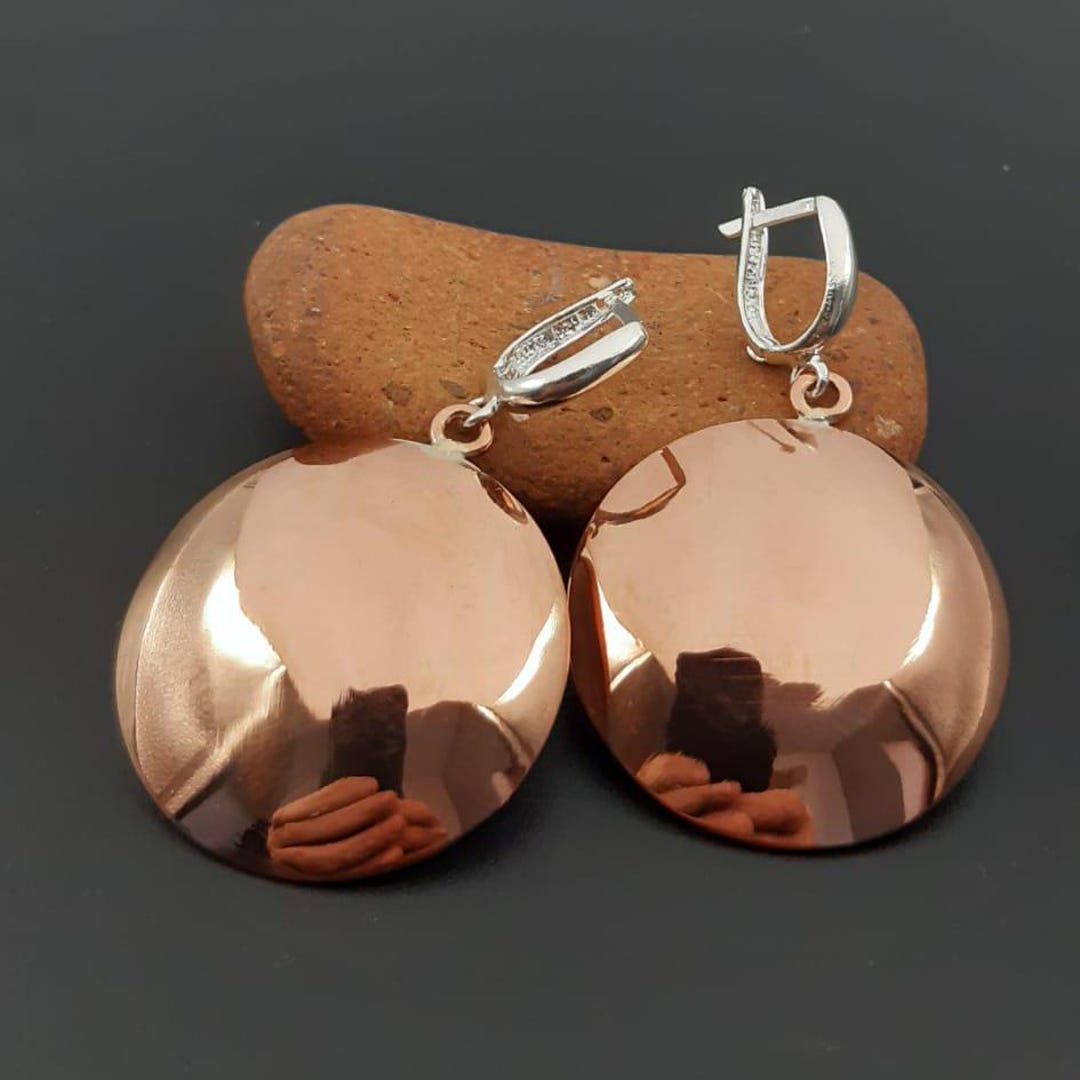Handcrafted Copper Shaman Mirror Earrings: Mongolian Inspired - Etsy ...