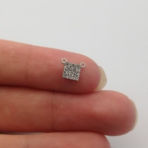 QR Code Logo Charm Link Tag for Your Brand Two Side Engrave Charm With ...