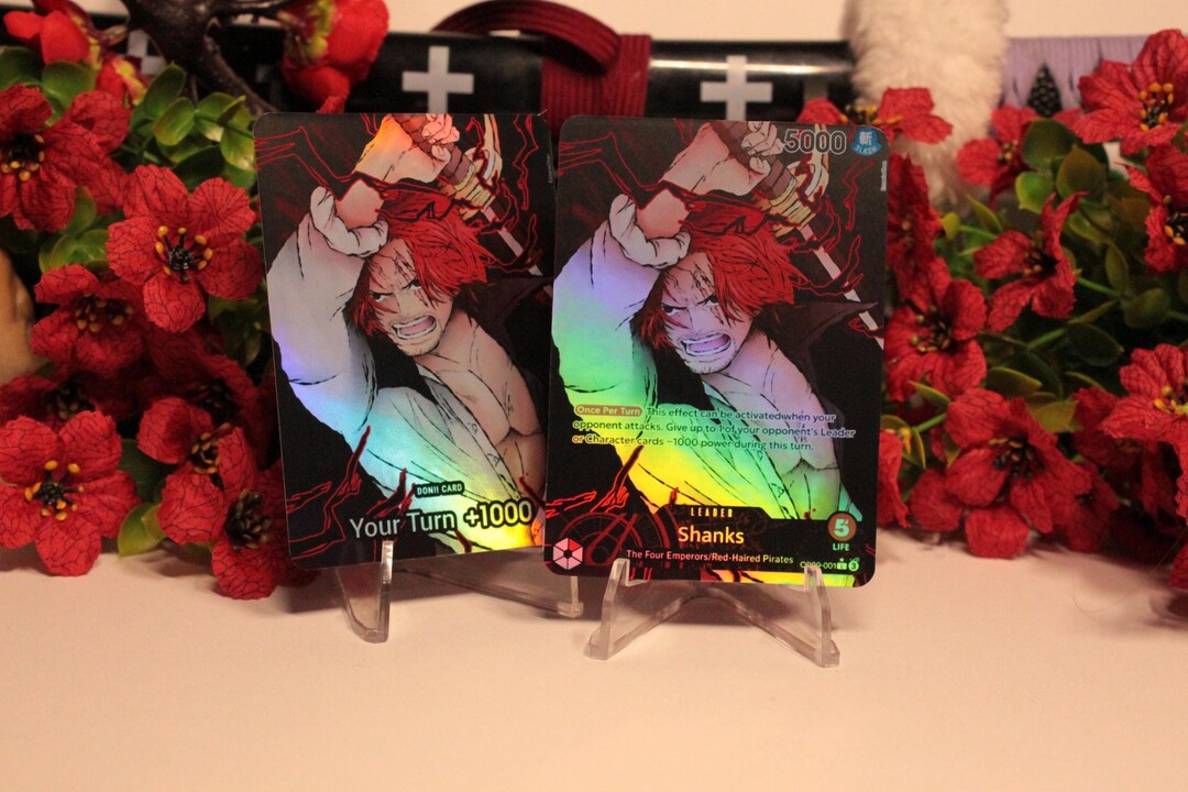 Shanks (OP09-001) - Custom One Piece TCG Leader and Don - Holographic ...