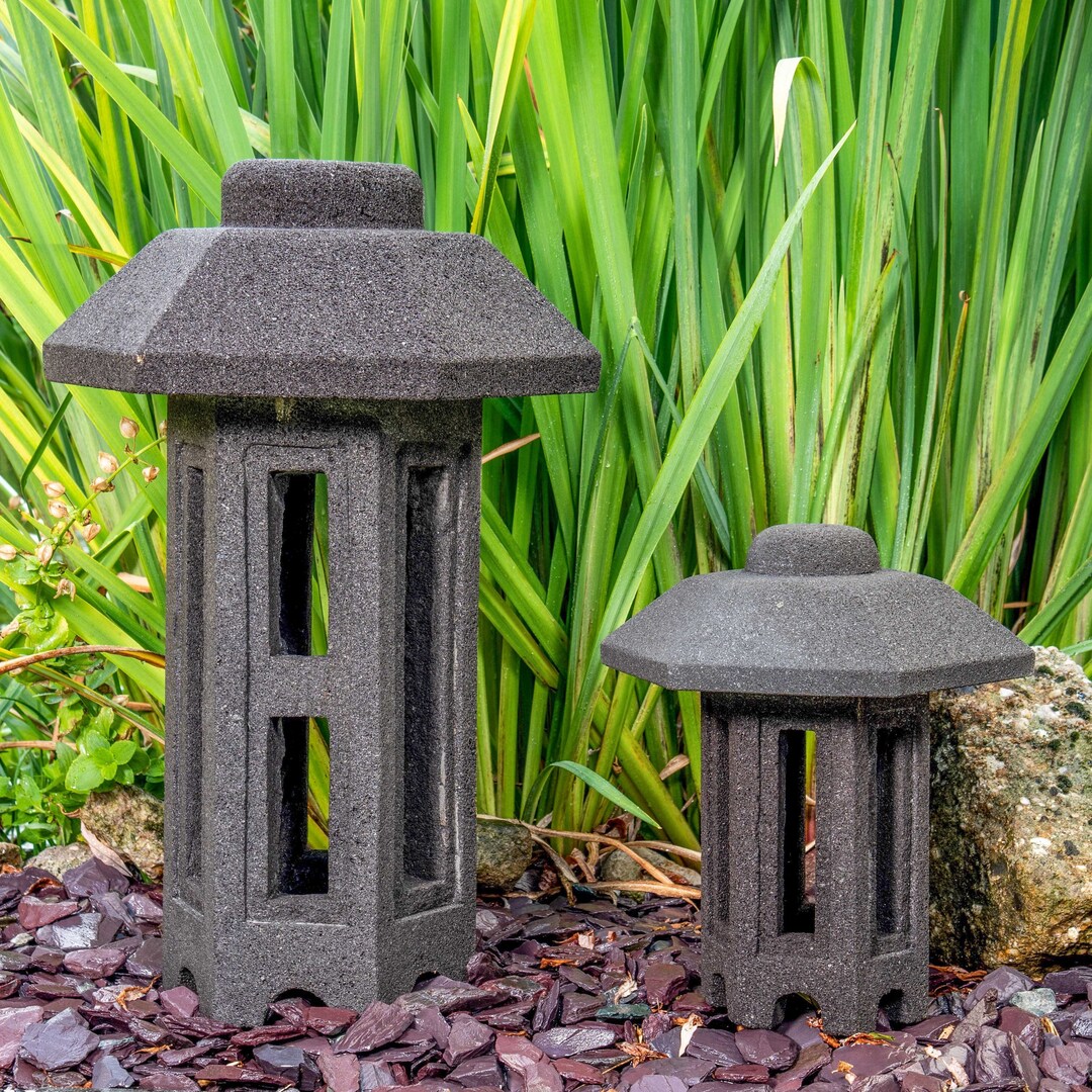 Lava Stone Stone Lantern oki GATA Iii Asian Garden Decoration Pond and ...