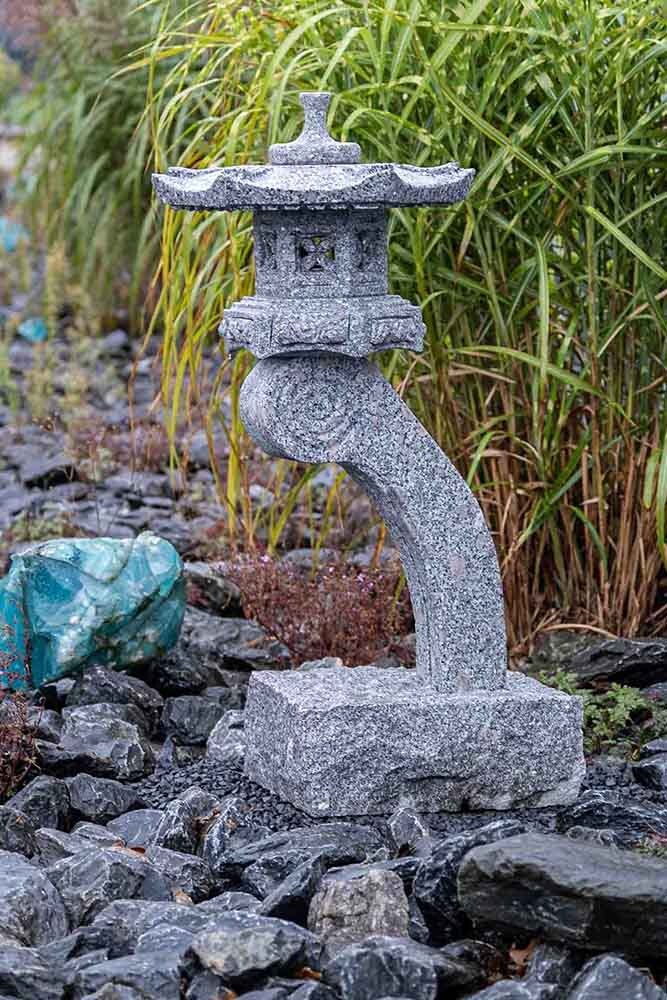 Stone Lantern Made of Granite Rankei Frostproof Production Pure Manual ...