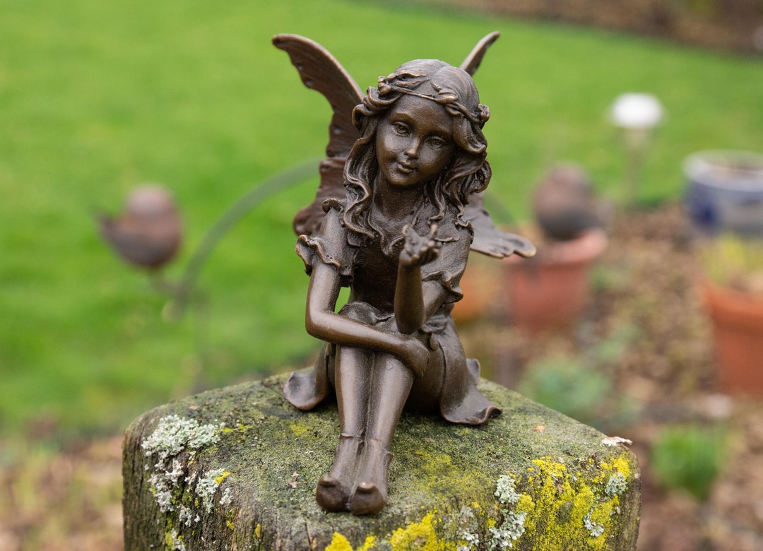 IDYL Bronze Sitting Fairy / Elf - Etsy