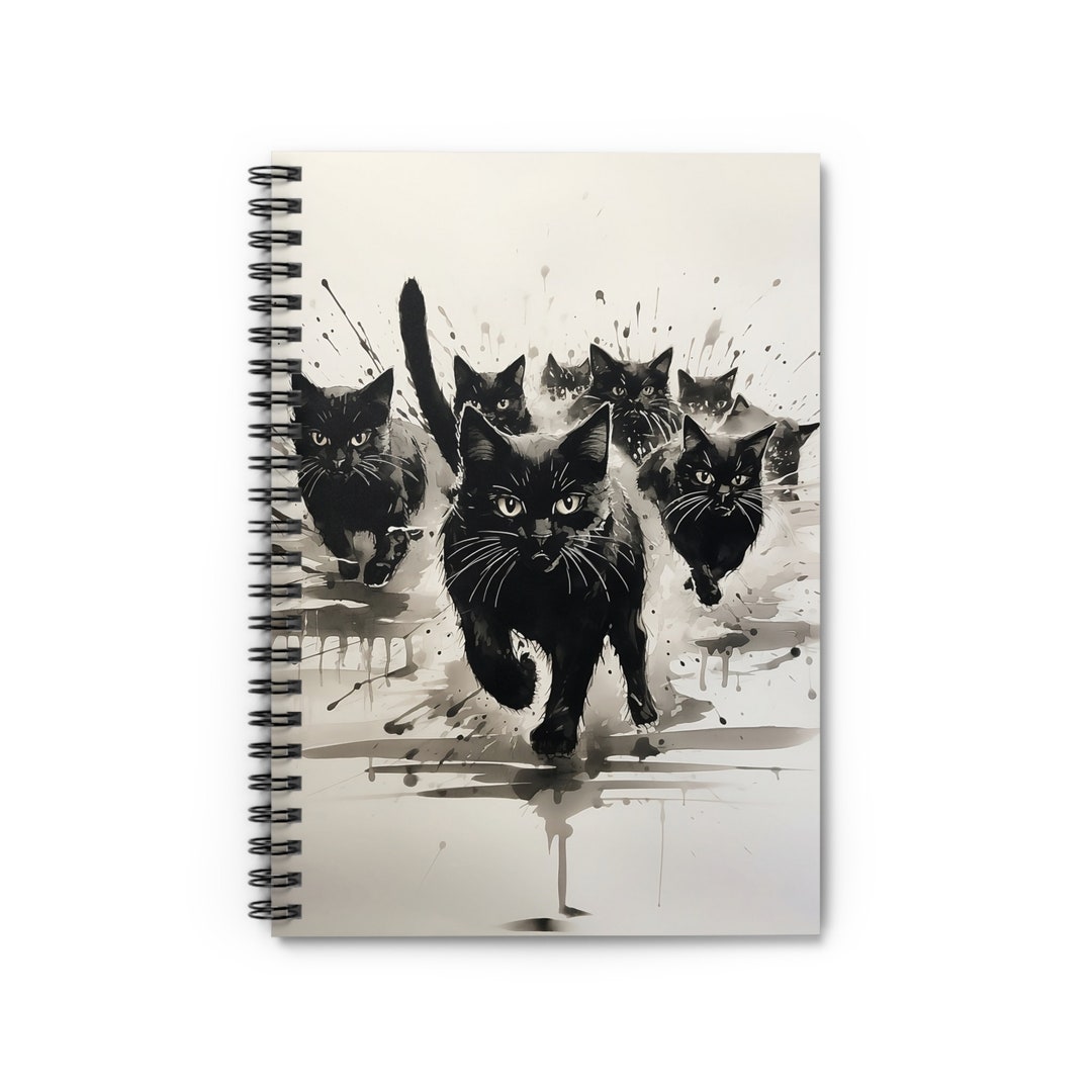 Black Cat Notebook - Etsy
