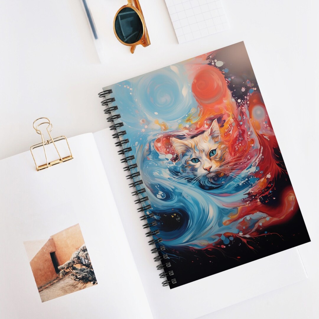Paint Splatter Cat Notebook - Etsy