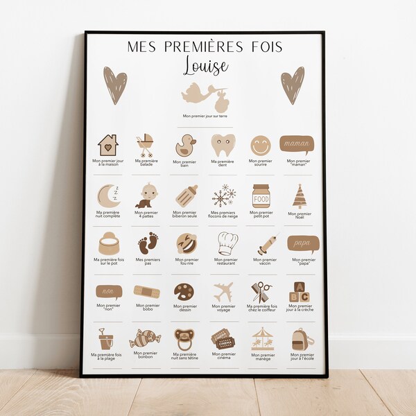 Affiche premières fois de bébé - Etsy France