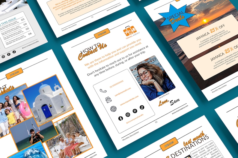 12 PAGES NEWSLETTER TEMPLATE | A4 | Mix-and-match | Travel Agent ...