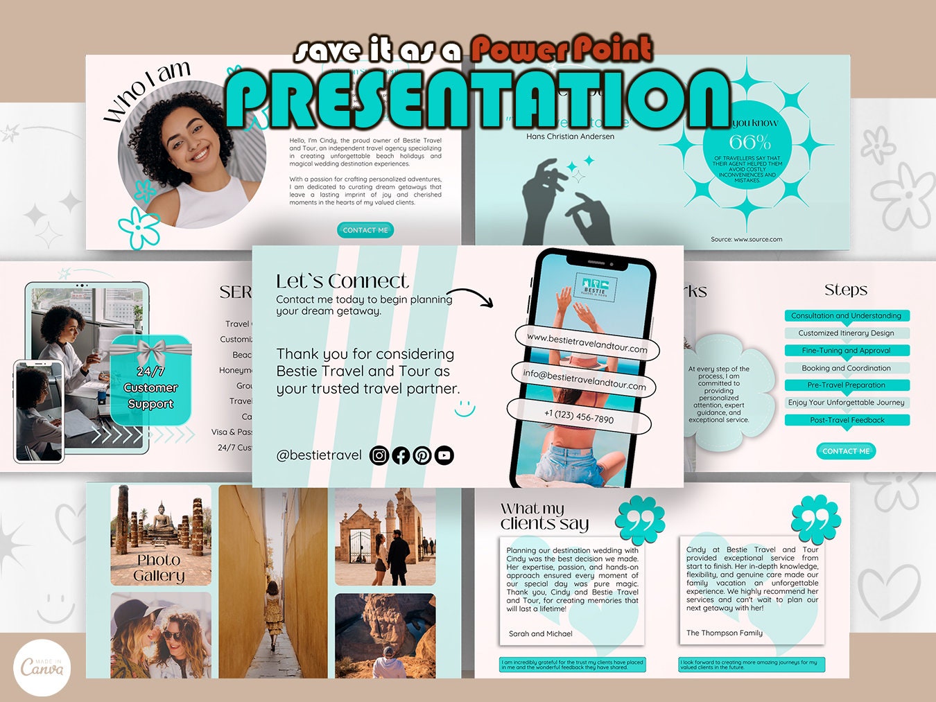 TRAVEL AGENT PORTFOLIO Canva Template | Canva Website | Landing Page ...