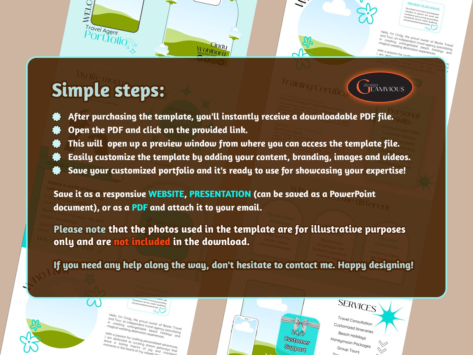 TRAVEL AGENT PORTFOLIO Canva Template | Canva Website | Landing Page ...