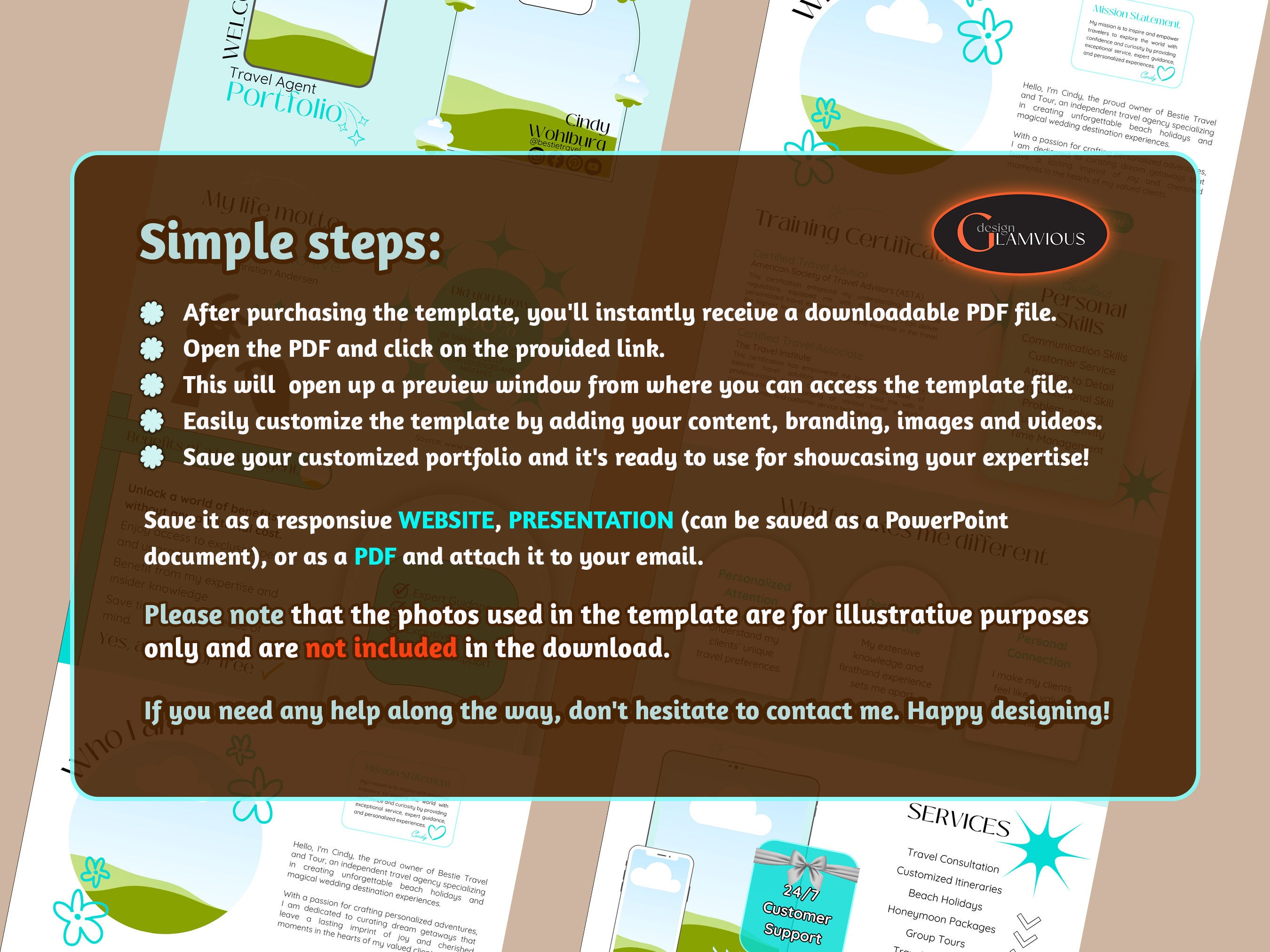TRAVEL AGENT PORTFOLIO Canva Template | Canva Website | Landing Page ...