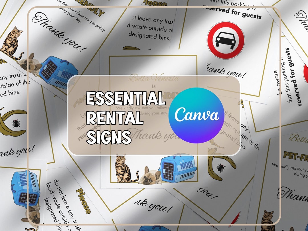 RENTAL SIGN PACKAGE for Airbnb Hosts, Vacation Rental Printable, Guest ...