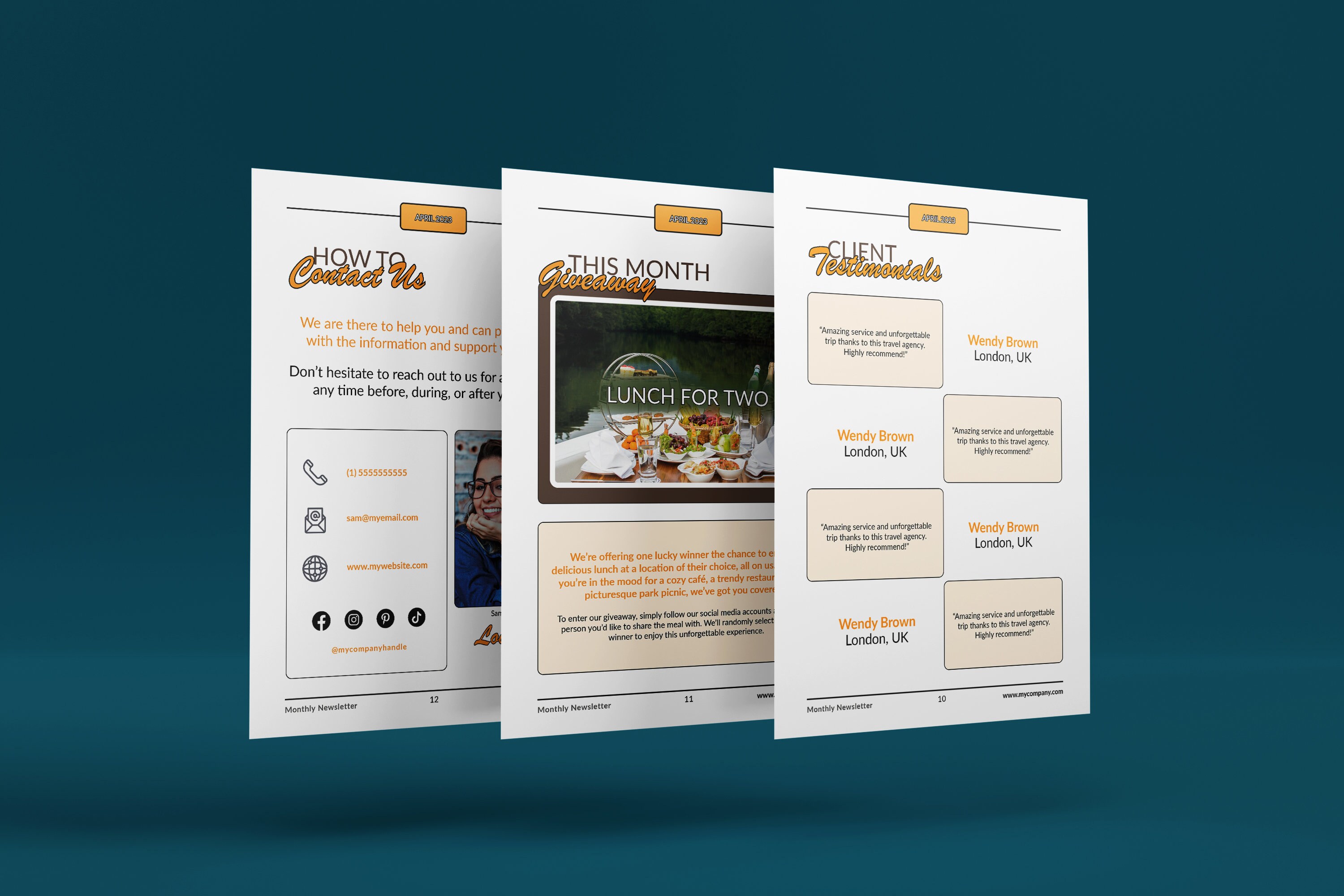 12 PAGES NEWSLETTER TEMPLATE | A4 | Mix-and-match | Travel Agent ...