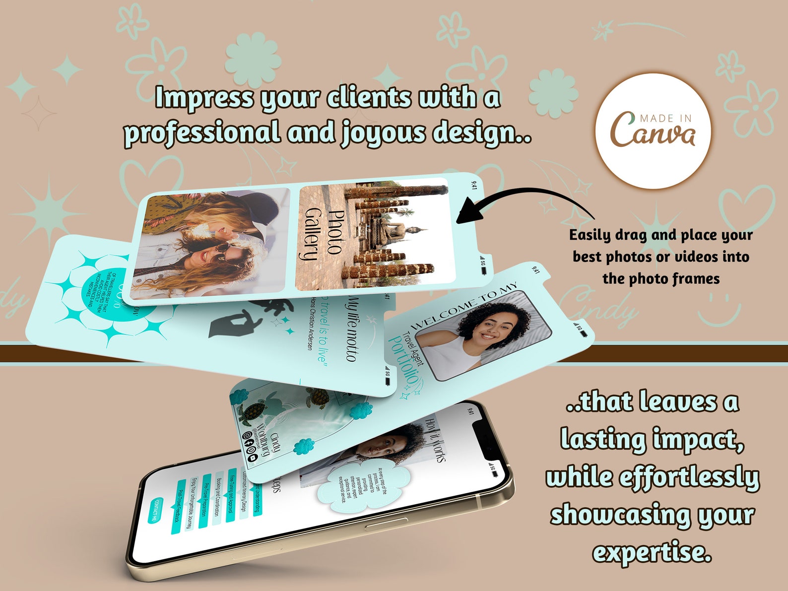TRAVEL AGENT PORTFOLIO Canva Template | Canva Website | Landing Page ...