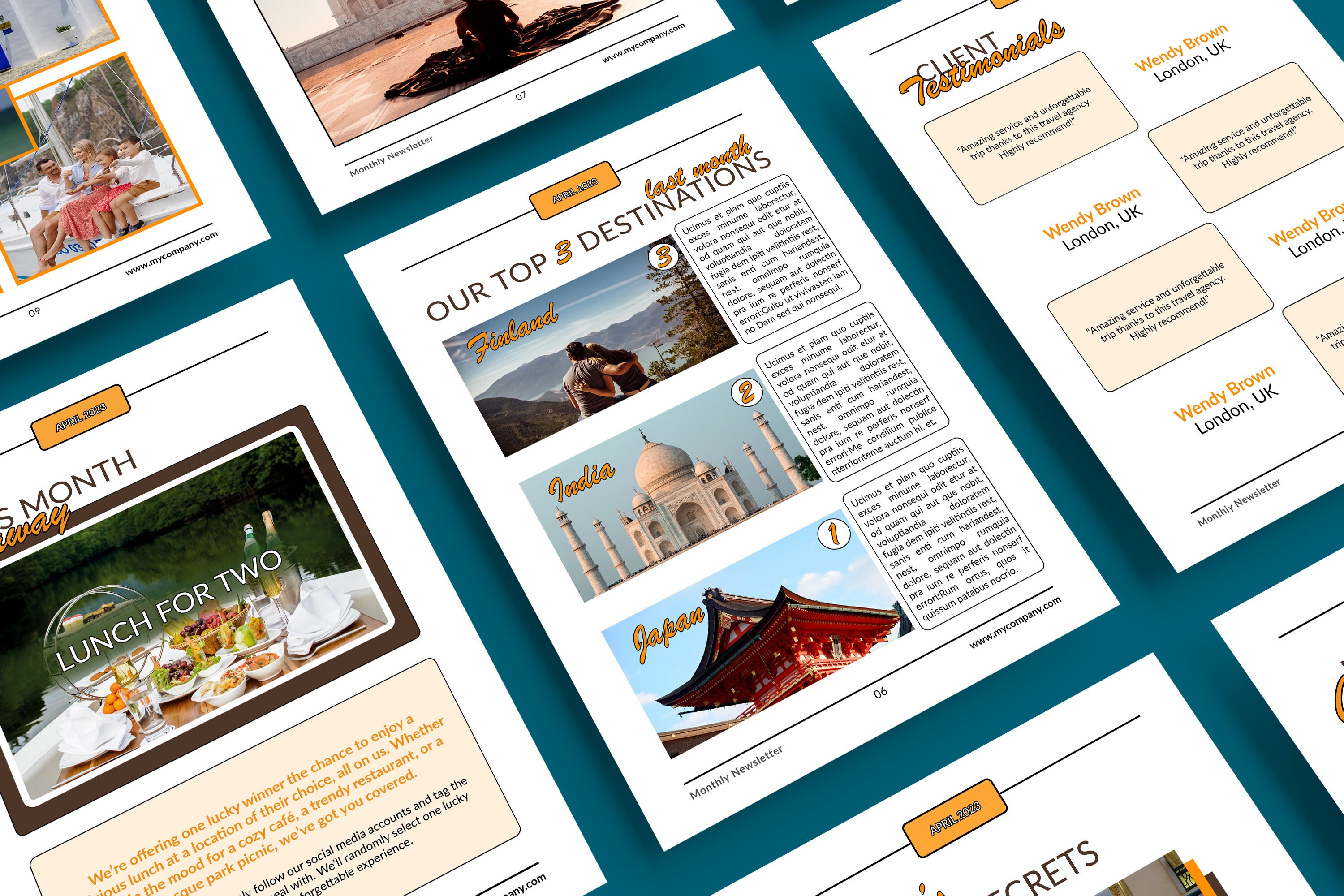 12 PAGES NEWSLETTER TEMPLATE | A4 | Mix-and-match | Travel Agent ...