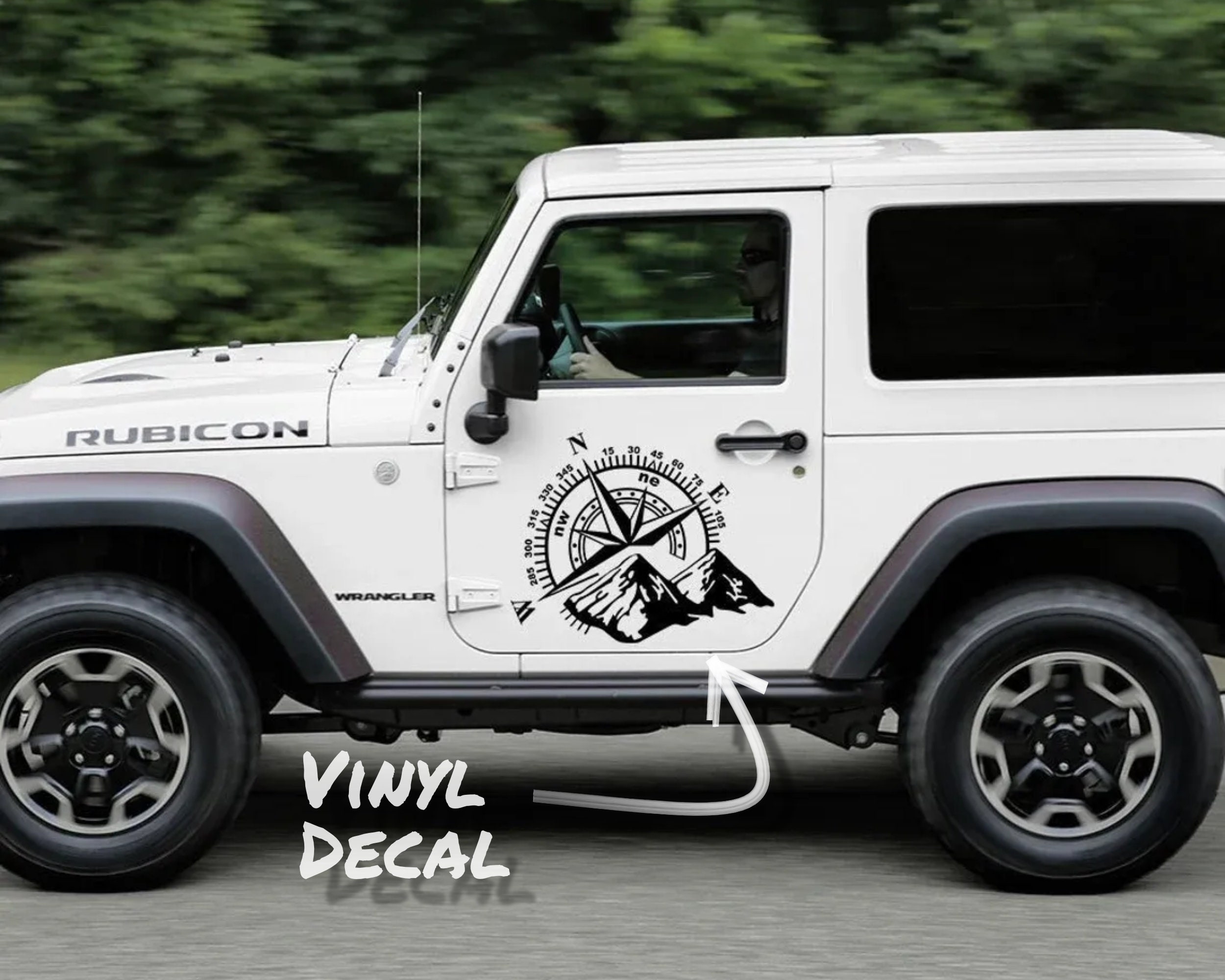 Compass Sticker Decal Black, Grey, White & Opalescent Metallic Bumper ...