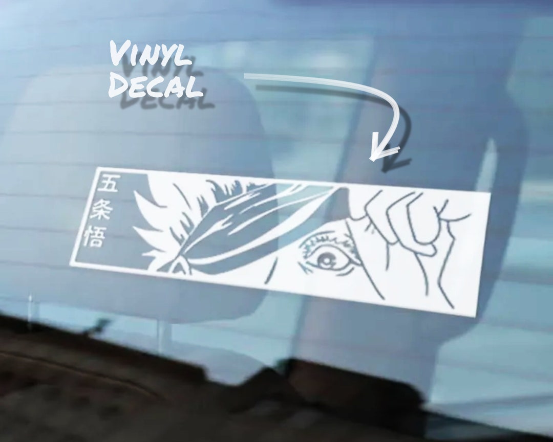 One Eyed Anime Guy Peeker Sticker Decal Black, Grey, White & Opalescent ...