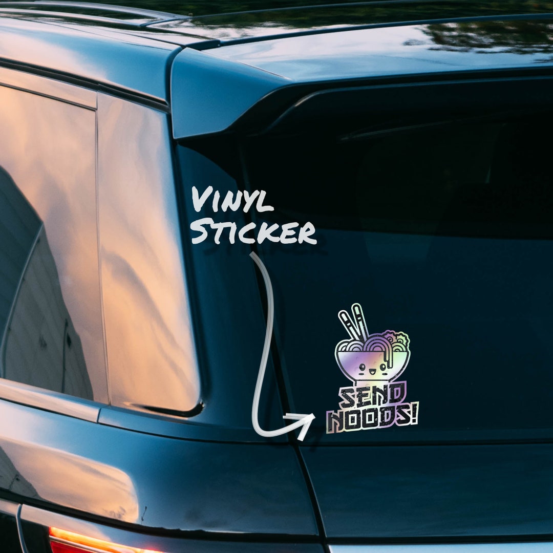 Cute Send Noodes Decal Sticker Black, White & Opalescent Metallic ...