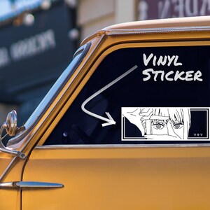 Cute Anime Girl Makes Camera Hand Sign Peeker Sticker Decal Black ...