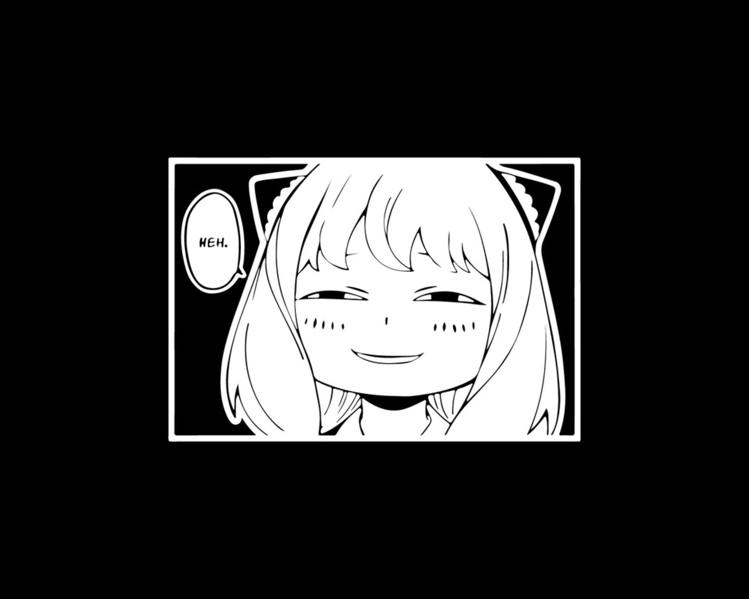 Heh Cute Anime Girl Peeker Sticker Decal Black Grey White - Etsy