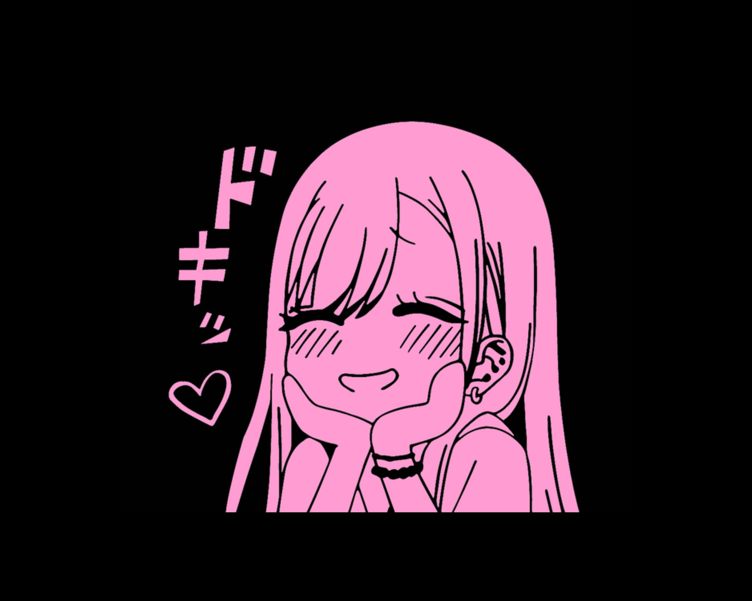 Cute Blushing Anime Girl Peeker Sticker Decal Black Grey - Etsy Canada