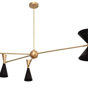 5 Light Ceiling Cone Contemporary Style Raw Brass Chandelier Light ...