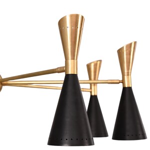 5 Light Ceiling Cone Contemporary Style Raw Brass Chandelier Light ...
