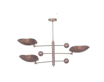 6 Light Dome Style Raw Brass Chandelier Light Fixture - Etsy